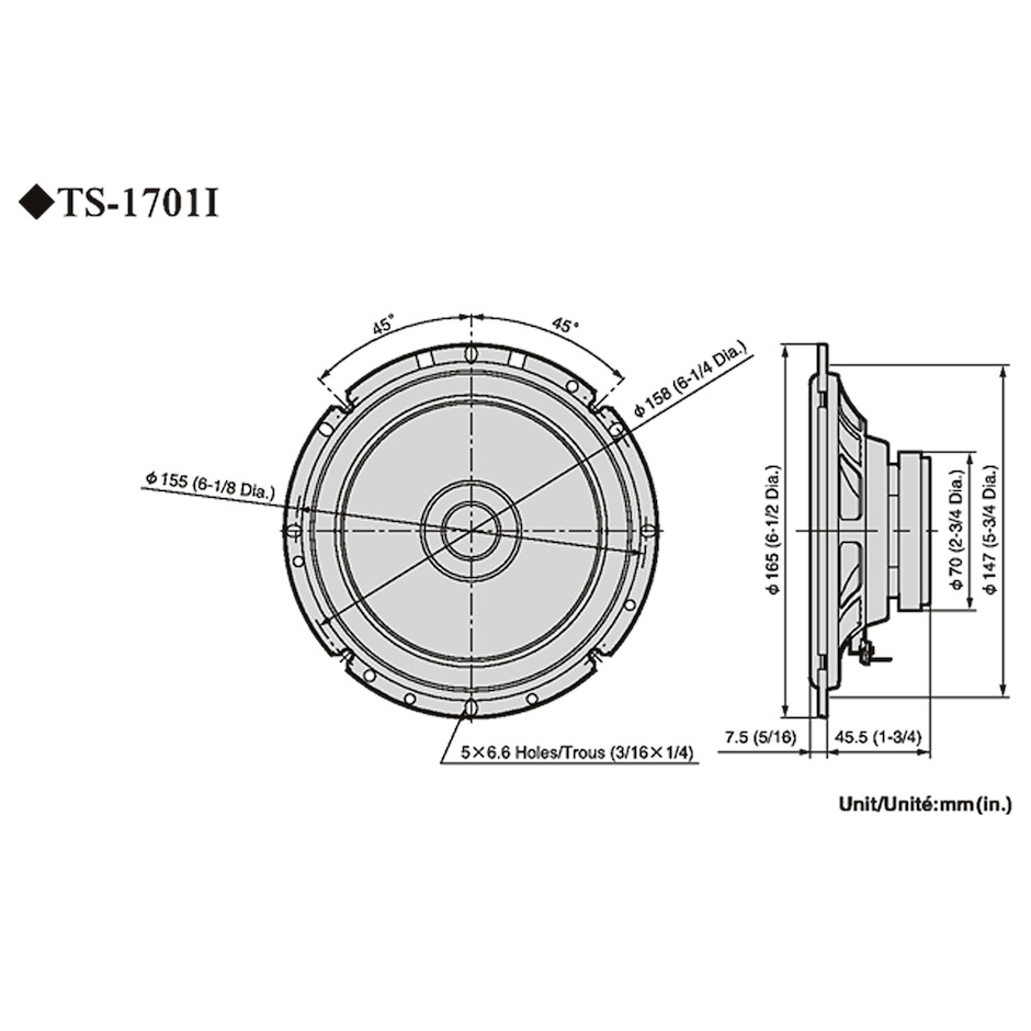 Pioneer TS-1701i 6,5 tum Dubbelkonig högtalare | Pioneer | Ljud och ...