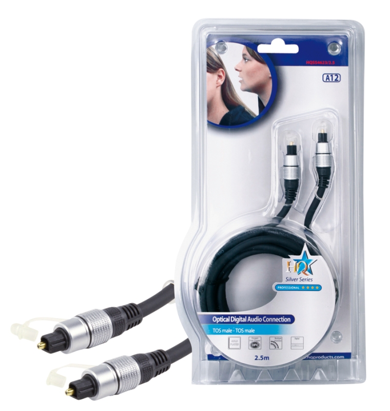 Optisk toslink kabel 2.5m | HQ | Hemmaljud | Brl.se