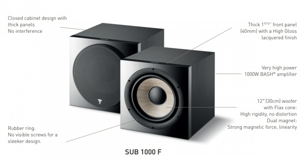 Focal Sub 1000F, aktiv subwoofer svart | Focal | Hemmaljud | Brl.se