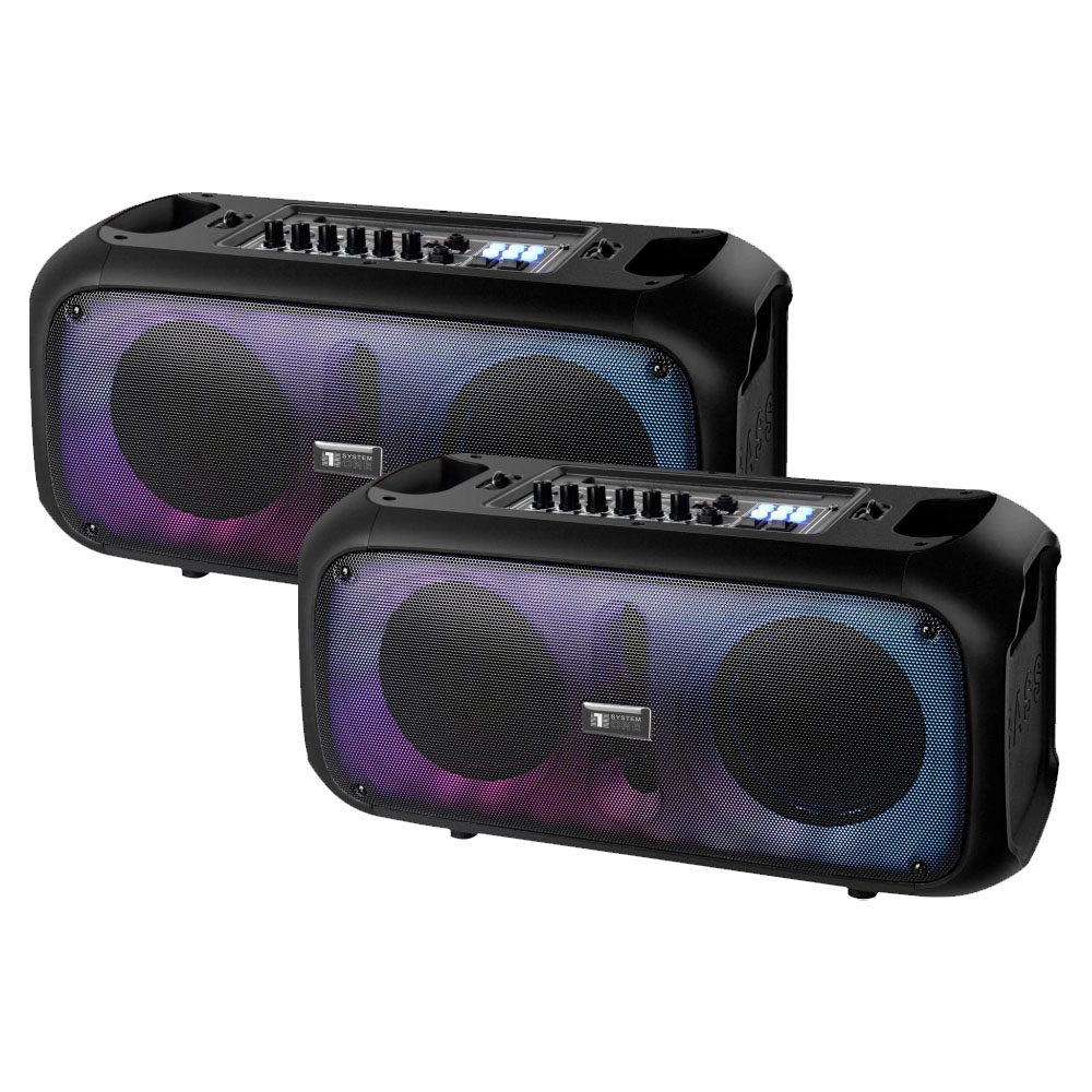 Köp 2-pack System One PartyBox 26 bärbar partyhögtalare hos BRL!